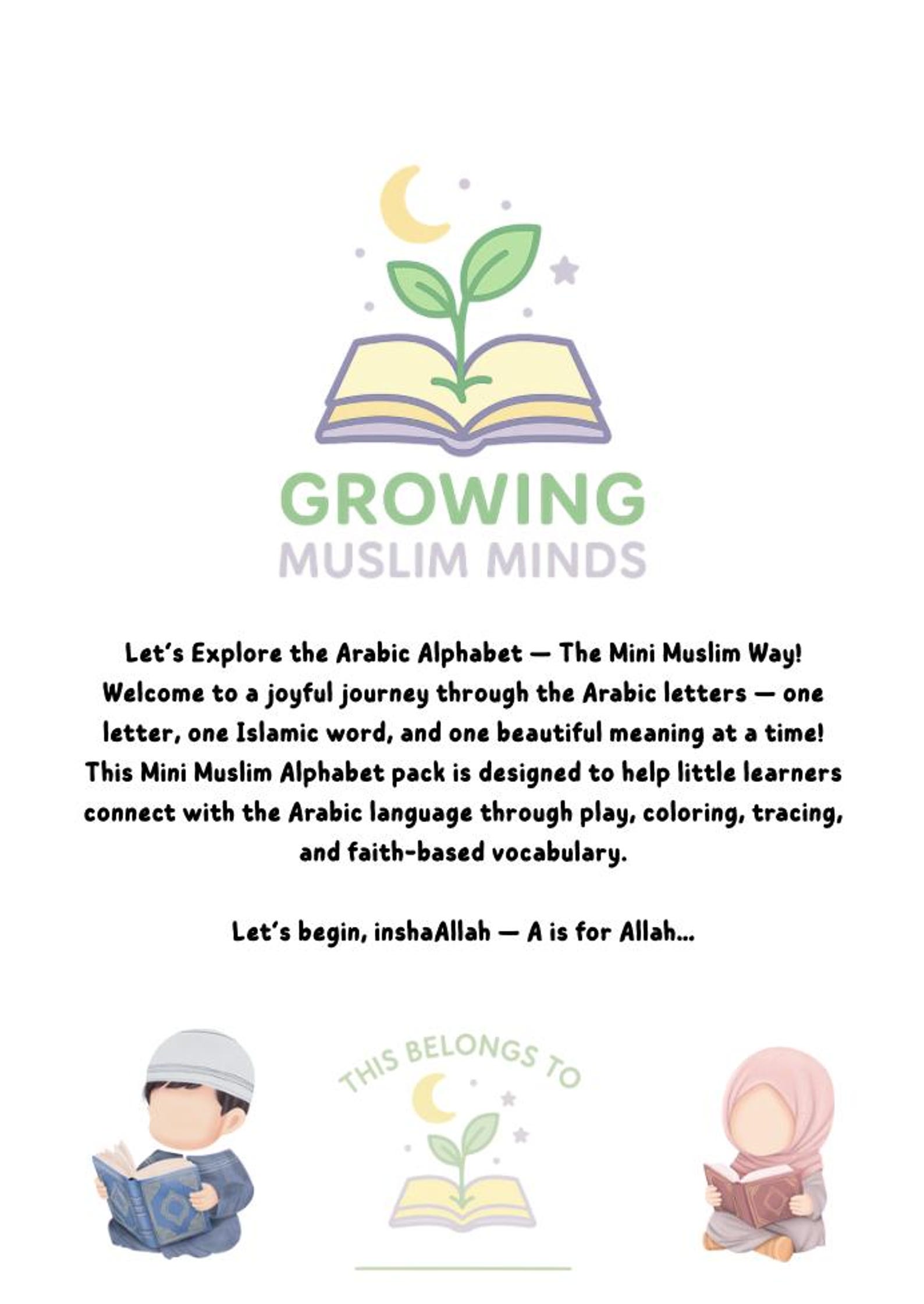 Mini Muslim Arabic Alphabet Worksheets: Islamic Flashcards & Tracing ...