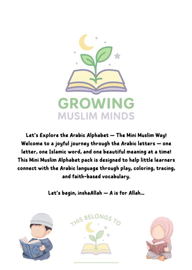 Mini Muslim Arabic Alphabet Worksheets: Islamic Flashcards & Tracing ...