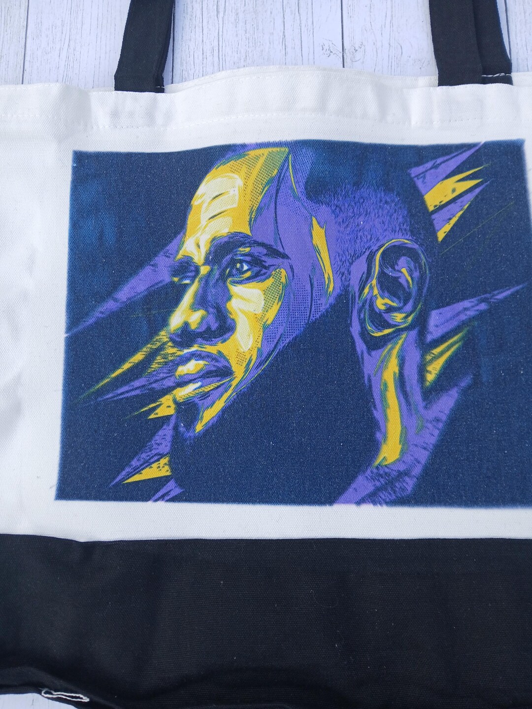 Lebron James Tote Bag – Bold Pop Art Style Lakers Colors Canvas Bag ...