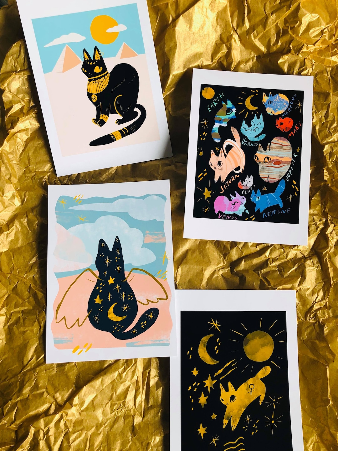 Magical Cats Mini Prints Series - Etsy