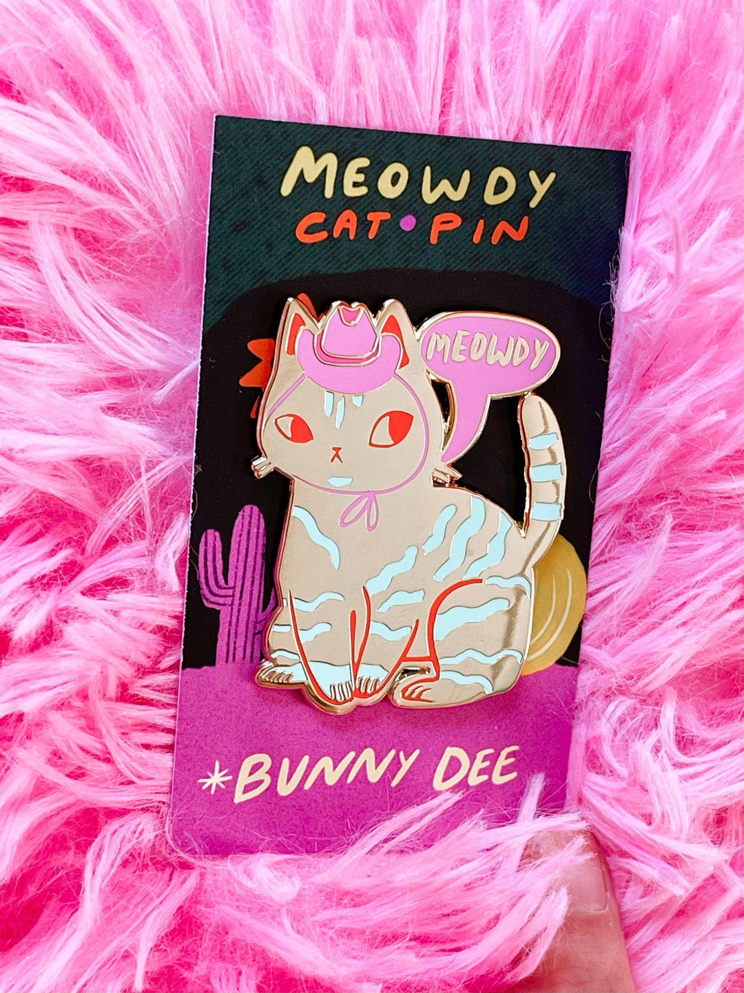 Meowdy the Country Cat Hard Enamel Pin - Etsy