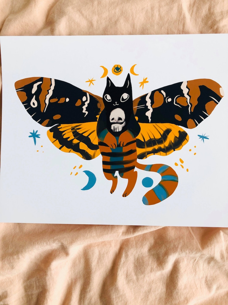 The moth cats 8x10 fine matte paper prints | Etsy