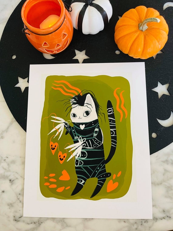 Edward Scissor Cat 8x10 Art Print | Etsy