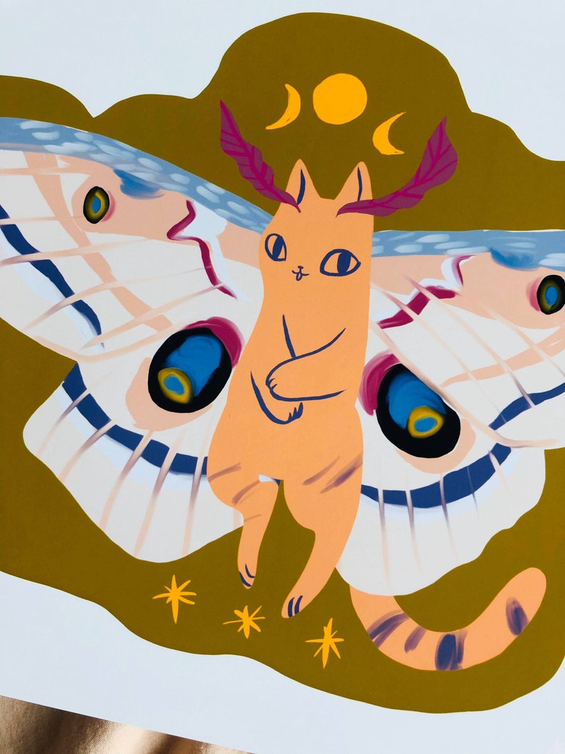 The Moth Cats 8x10 Fine Matte Paper Prints | Etsy