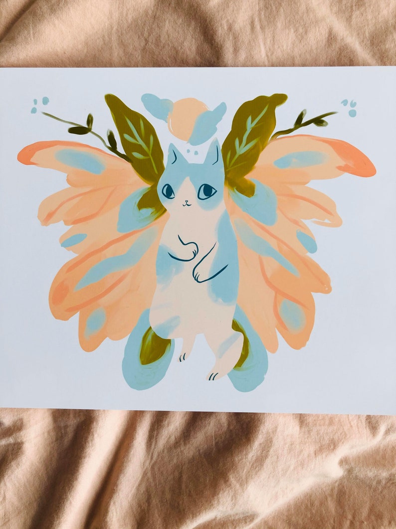 The moth cats 8x10 fine matte paper prints | Etsy