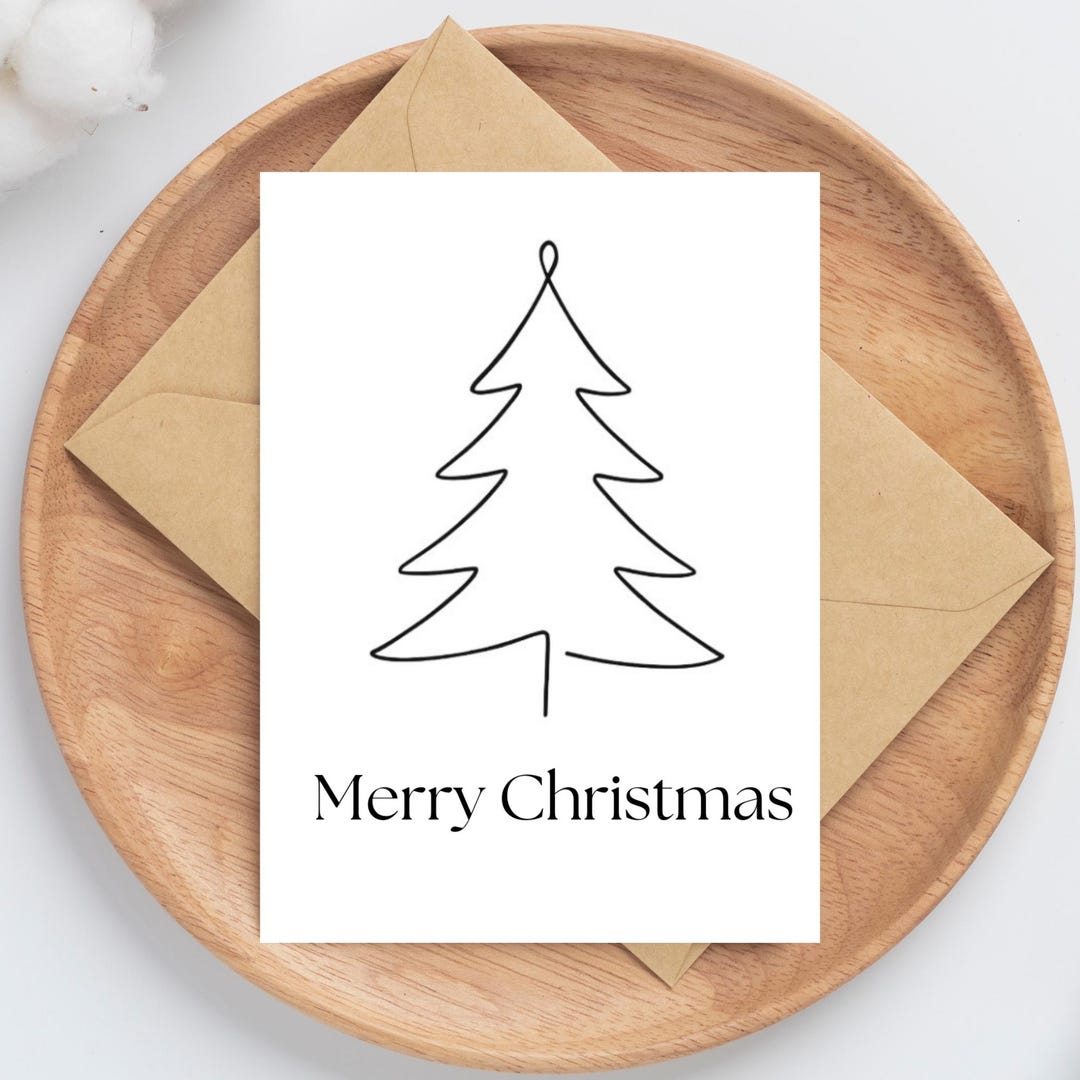 Minimalist Christmas Card Canva Template Editable 5x7 Foldable Holiday ...