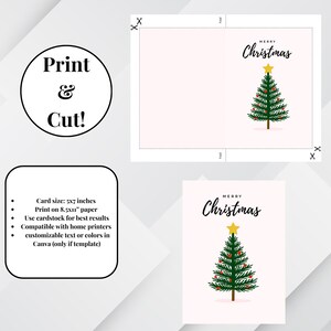 Printable Christmas Card PDF Merry Christmas Tree Design Minimalist ...