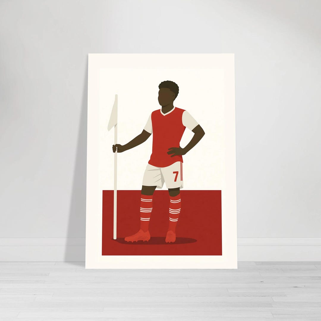 Bukayo Saka Arsenal Poster – Minimalist Print of Starboy by the Corner ...