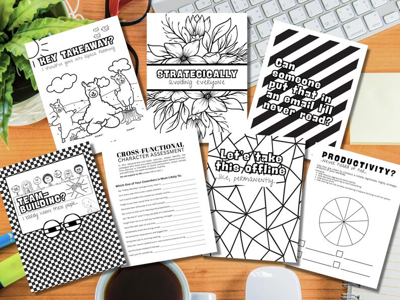 Funny Adult Coloring & Activity Book | Corporate Humor (digital ...