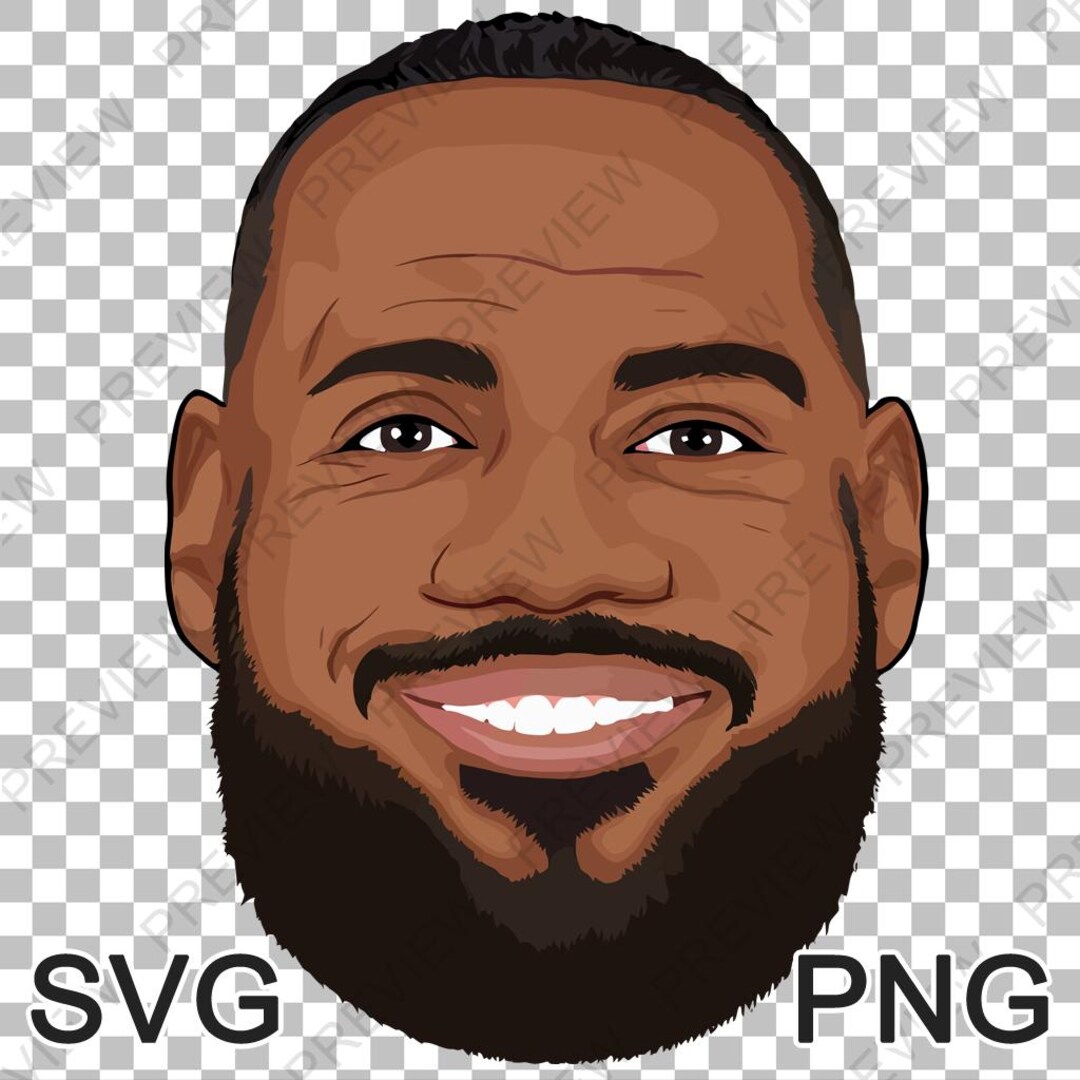 Lebron James Cartoon SVG & PNG | Instant Download | Basketball Fan Art ...