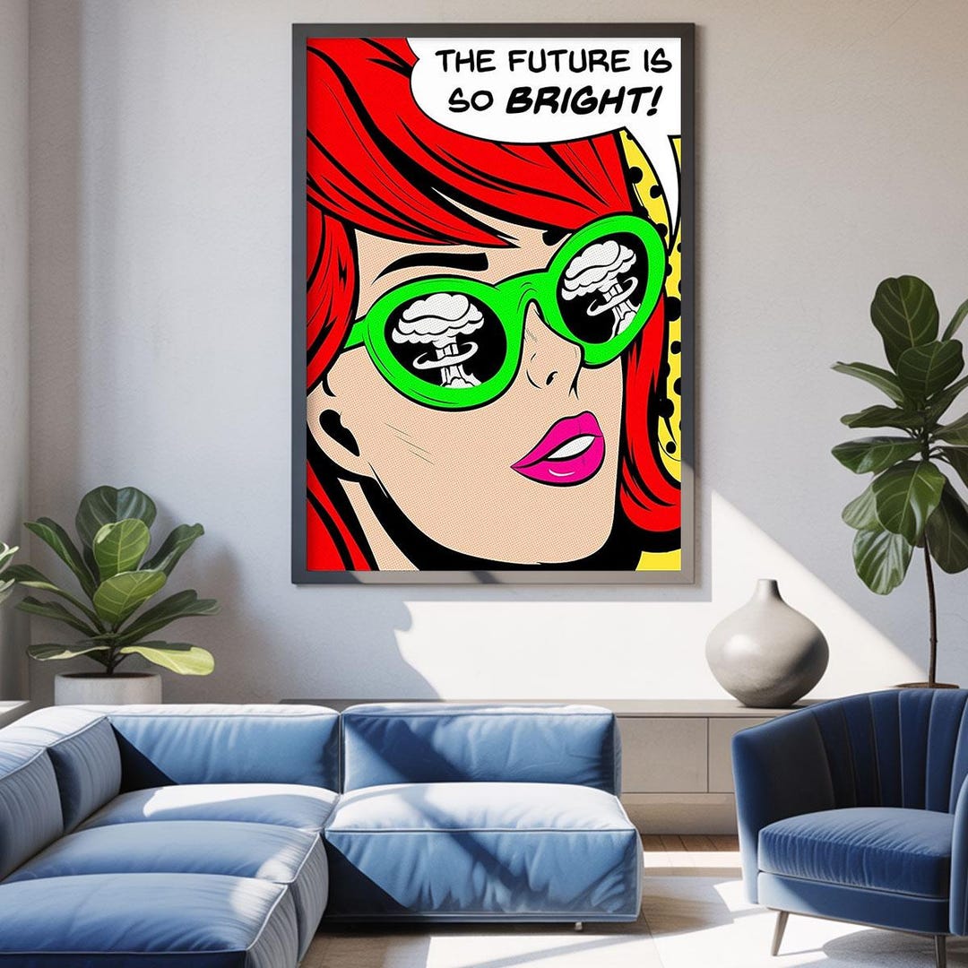 Pop Art Retro Woman Poster – Comic Style Wall Art, Bright Colors Print ...