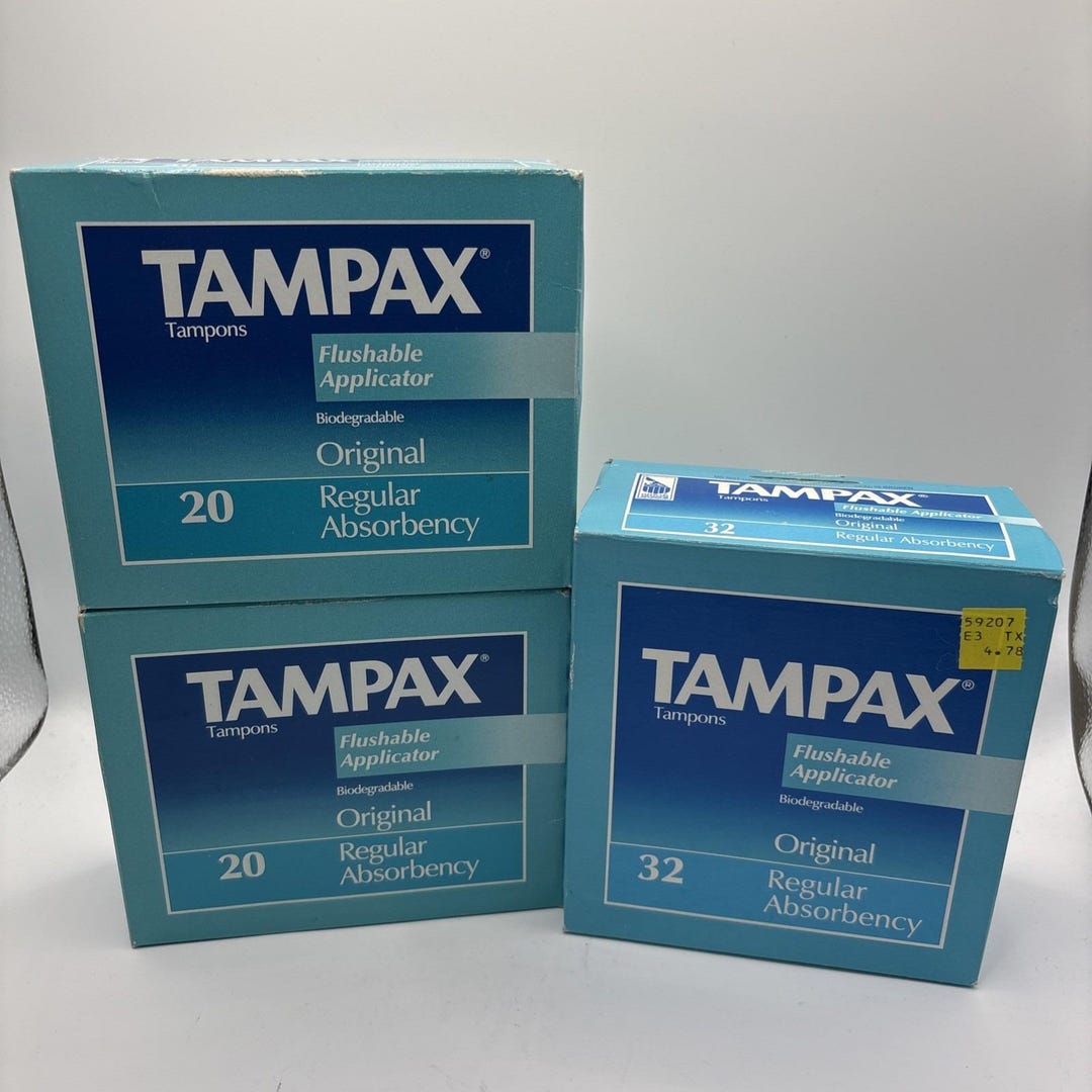 Vintage 1992 TAMPAX Tampons Original Regular Absorbency 2 New 1 Partial ...