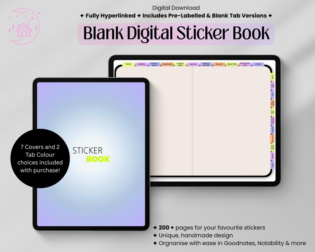 Stickers Organizer, Digital Stickerbook for Goodnotes & Notability ...