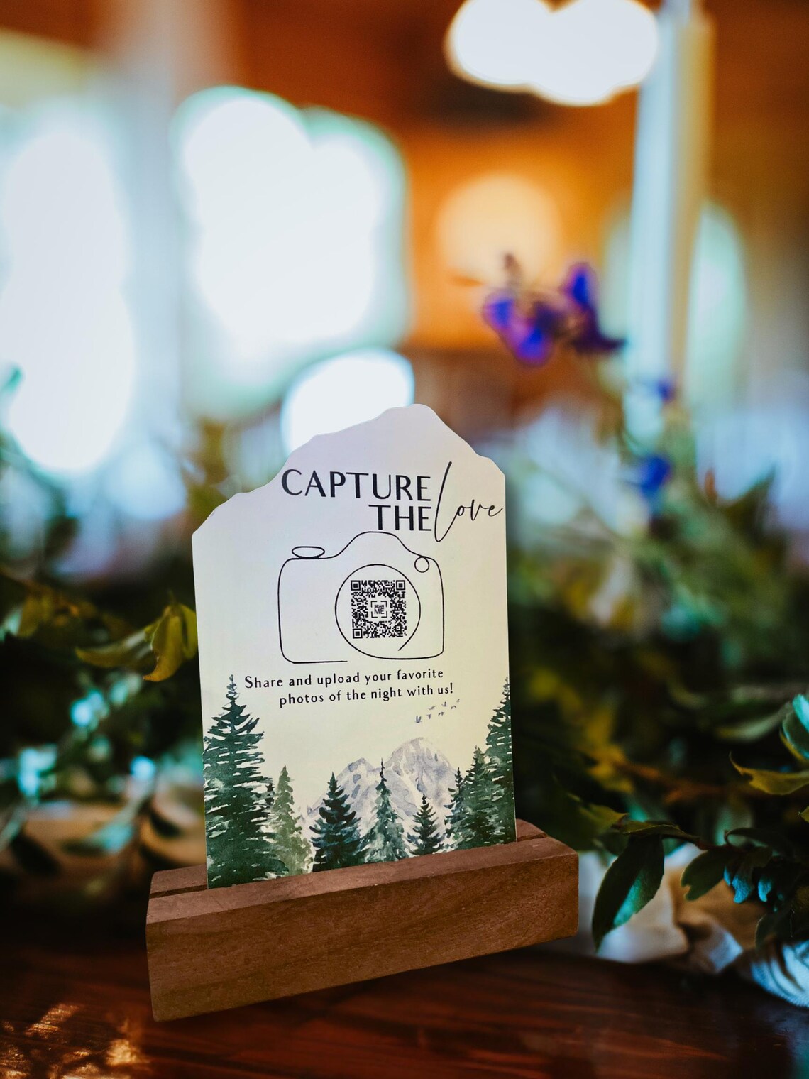Mountain Wedding Photo Sharing Sign: Rustic QR Code Decor - Etsy