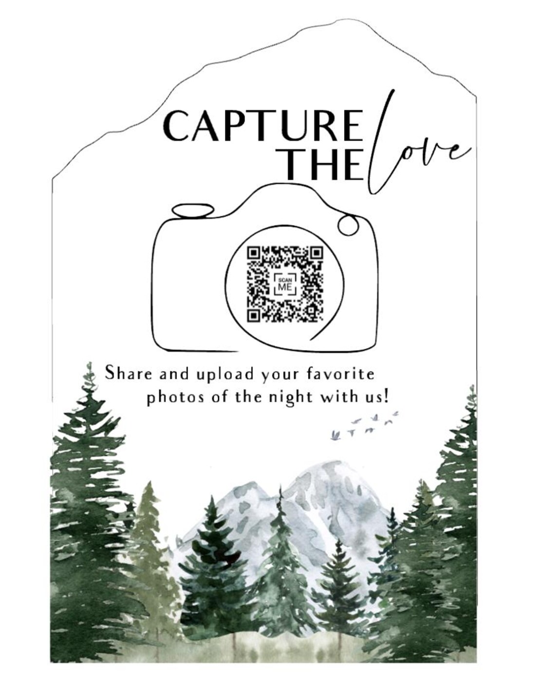 Mountain Wedding Photo Sharing Sign: Rustic QR Code Decor - Etsy