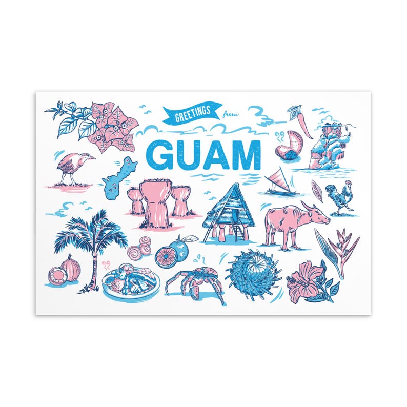 Guam Landmarks Postcard Print 4 X 6" | Pacific Island Wall Art ...