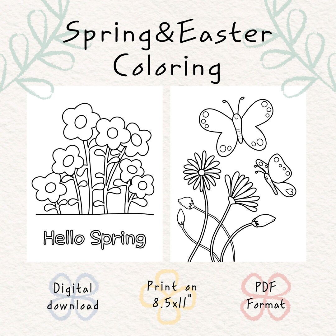 Spring & Easter Coloring Pages | Kids Printable Activities (PDF ...