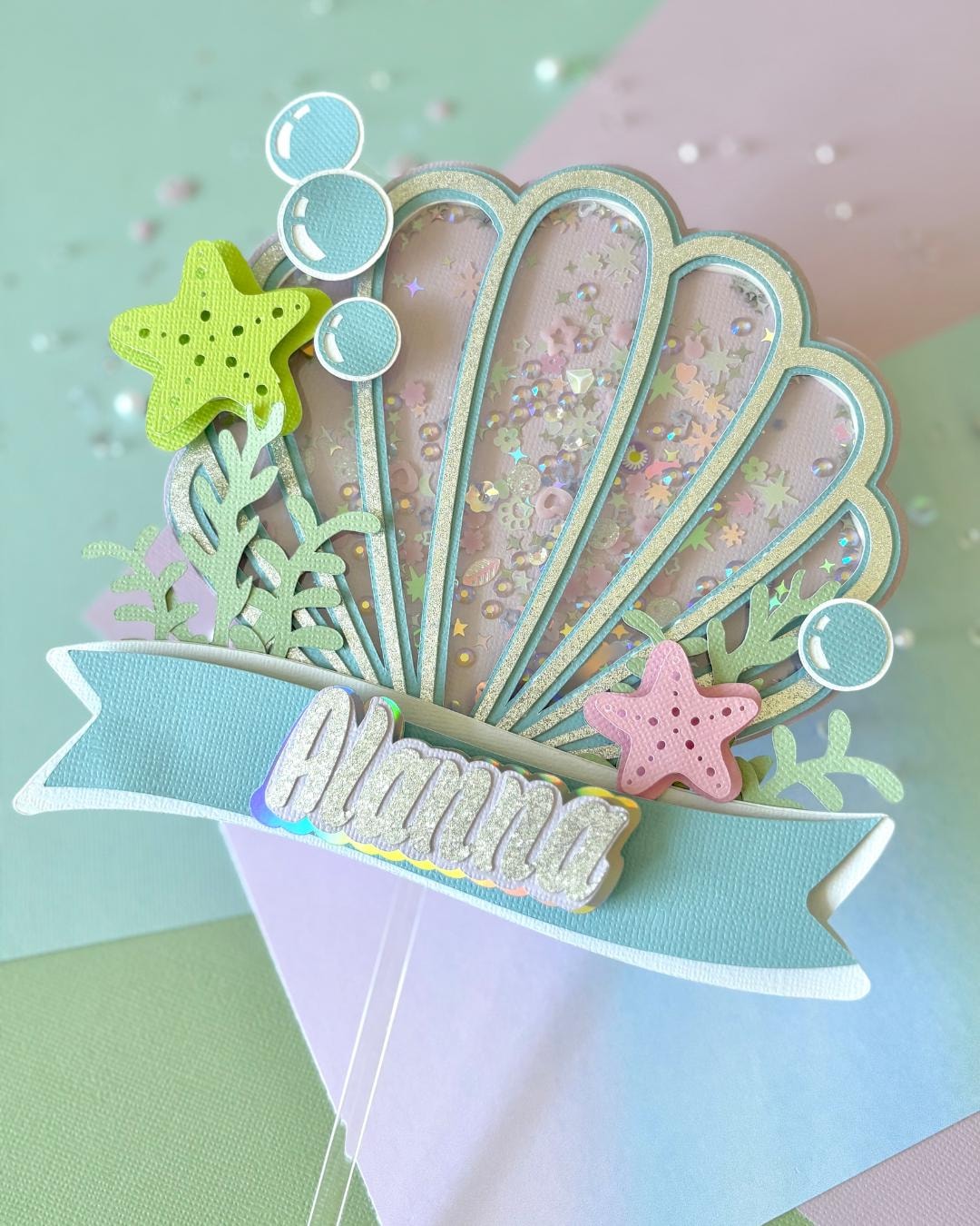 Mermaid Seashell Cake Topper | Under the Sea Party Decoration | Ocean ...