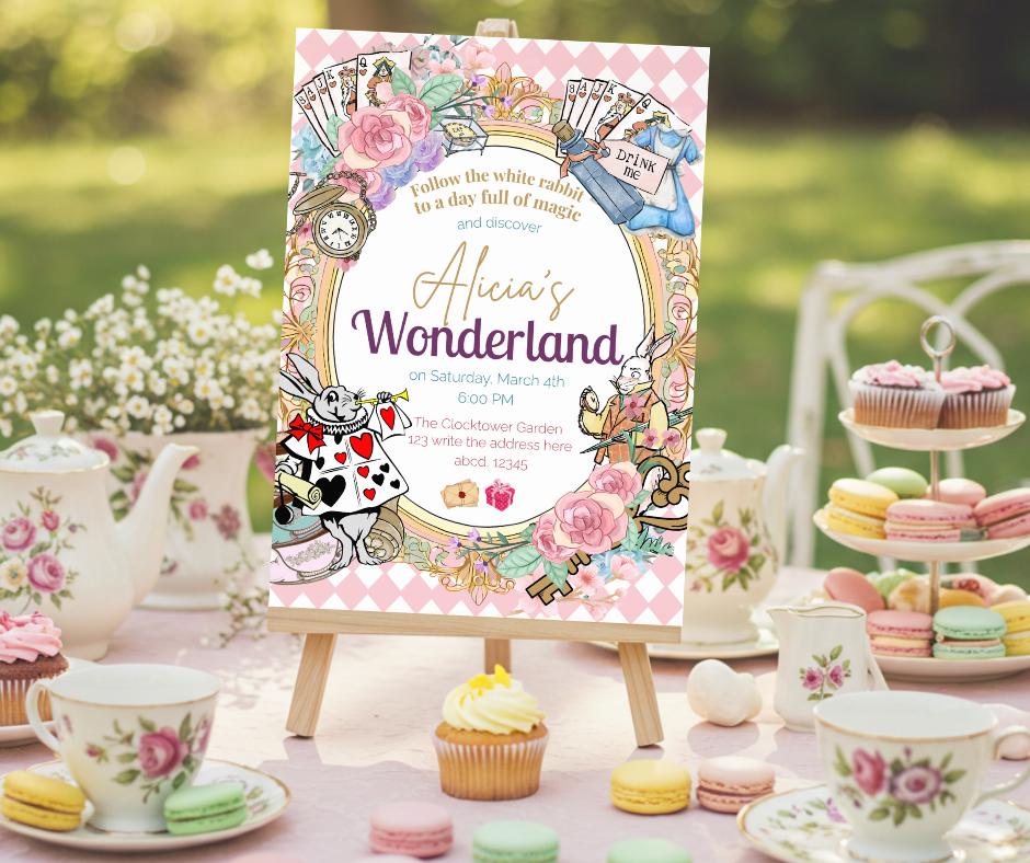 Alice in Wonderland Invitation Template - Etsy