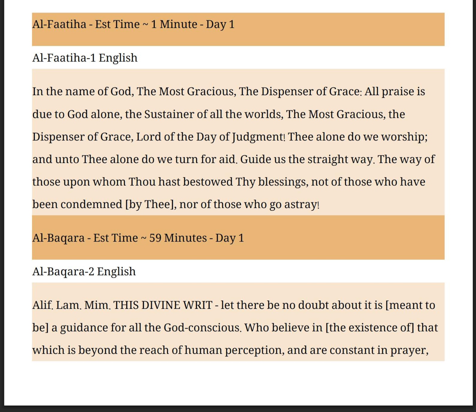 Read Quran in 30 Days PDF | Full Quran Digital Download | 30-day ...