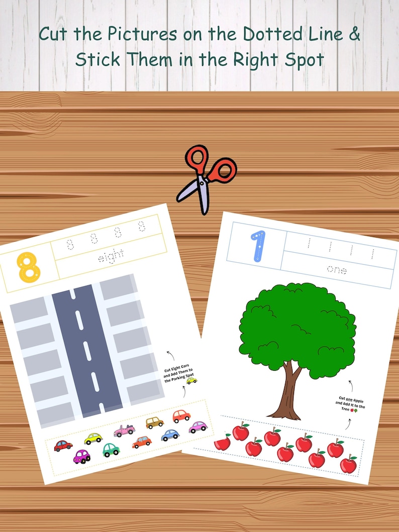 Preschool Number Matching Worksheets, Numbers 1-10 Counting Activity ...