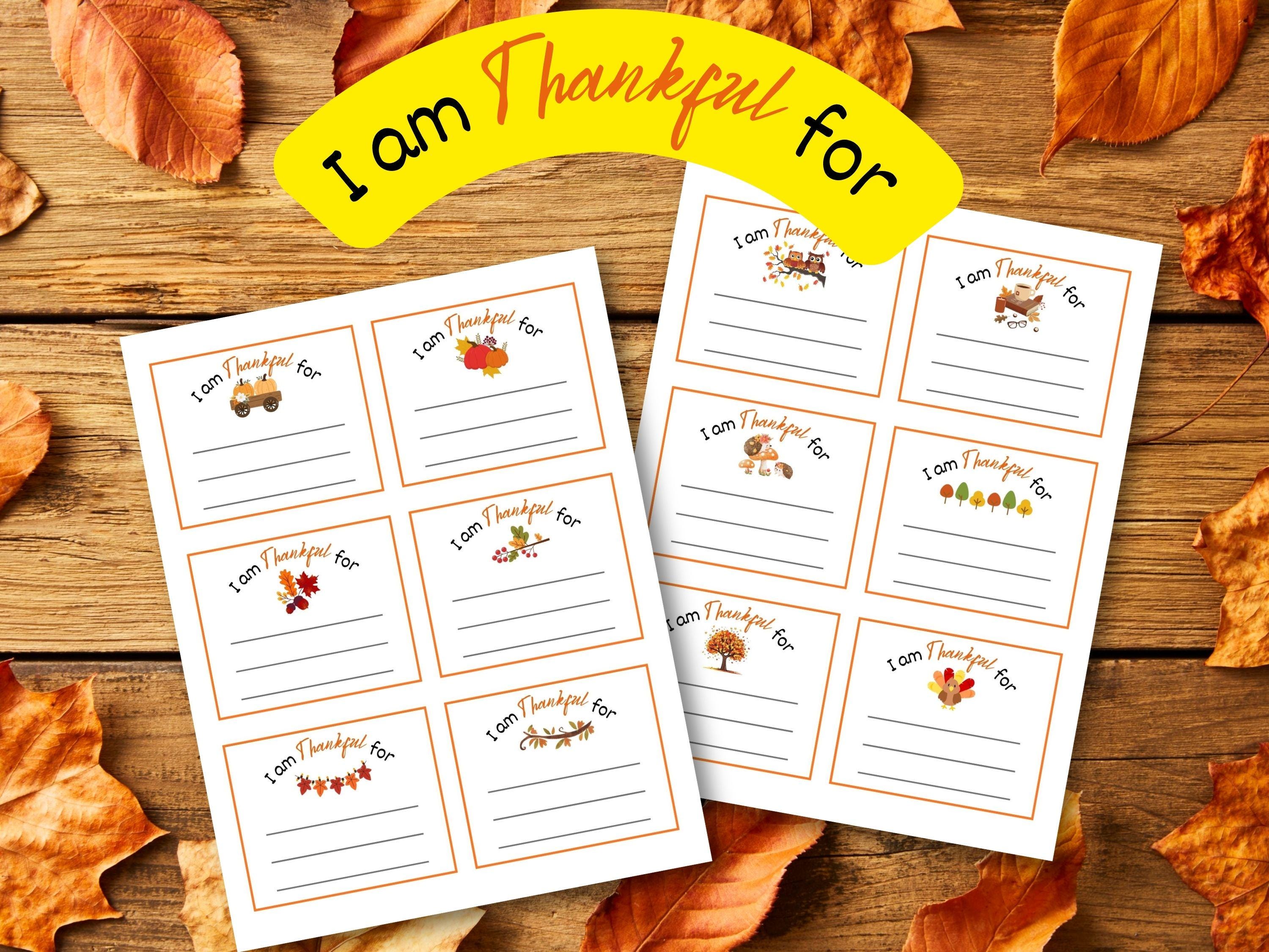 Thanksgiving Gratitude Cards Printable – Fall Activity Place Cards (PDF ...