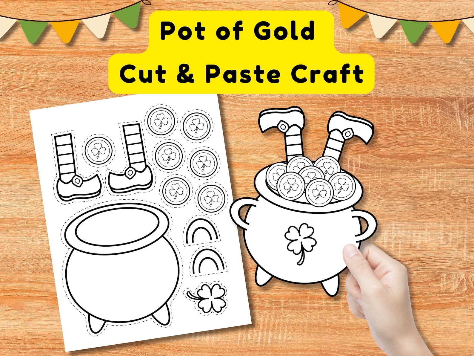 Pot of Gold Cut and Paste Craft | St. Patrick’s Day Preschool Activity ...