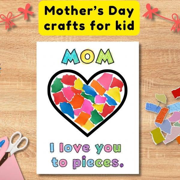 Mom I Love You to Pieces Card - Etsy