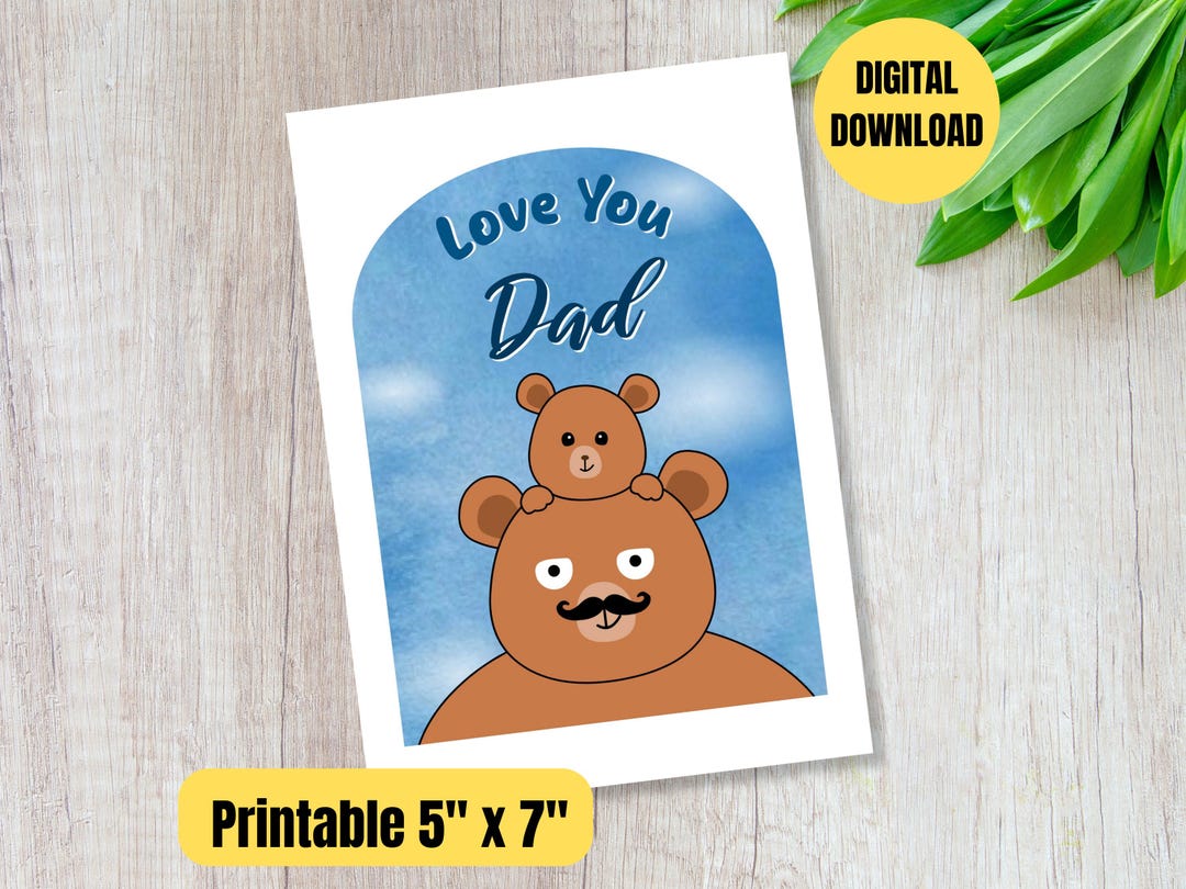 Happy Father's Day Printable Card / Instant Download PDF / Father's Day ...