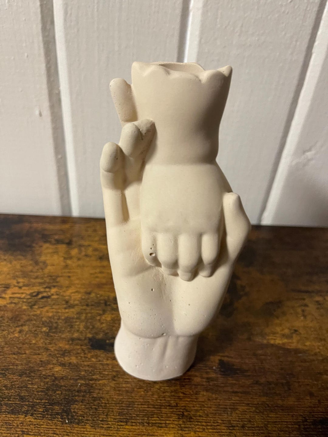 Cement Hands Vase: Parent and Child Holding Hands Handmade Concrete ...