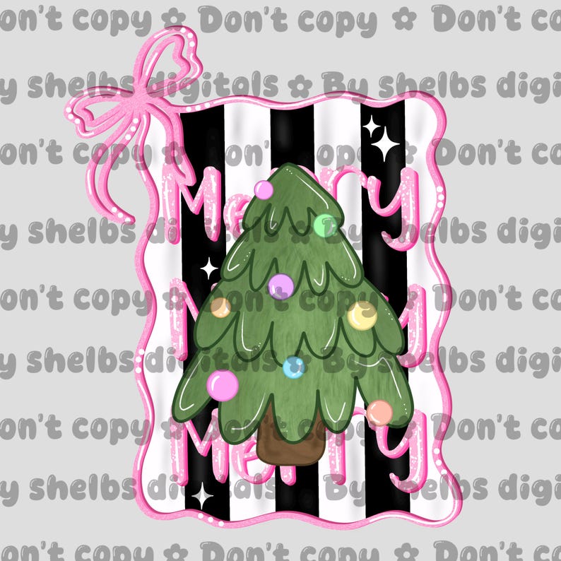 Cute Christmas Tree Frame PNG -cute Digital Art- - Etsy