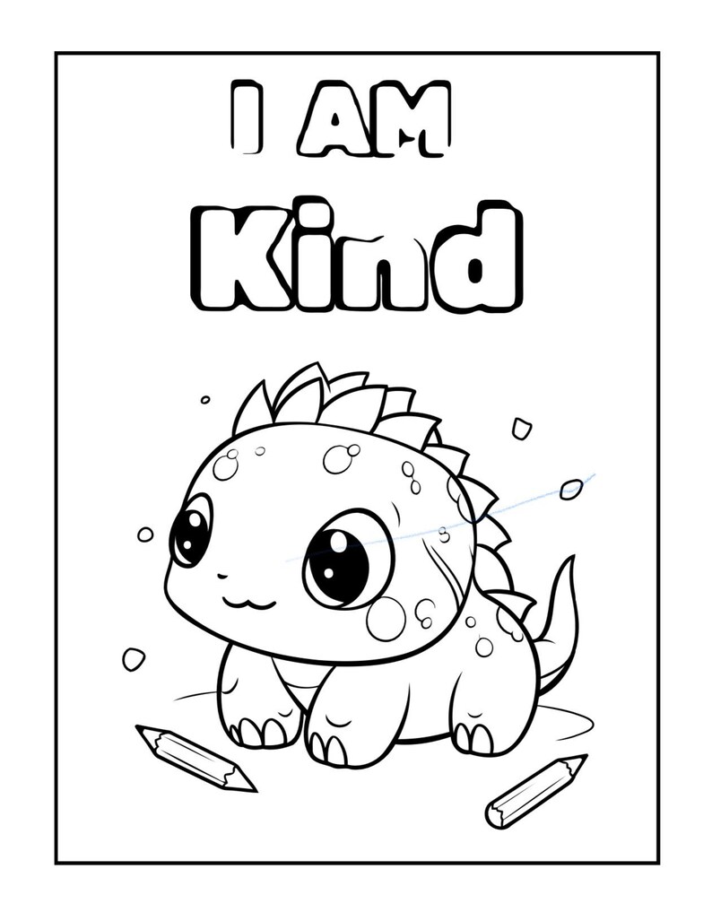 Positive Affirmation Printable Dinosaur Coloring Pages for Kids - Etsy