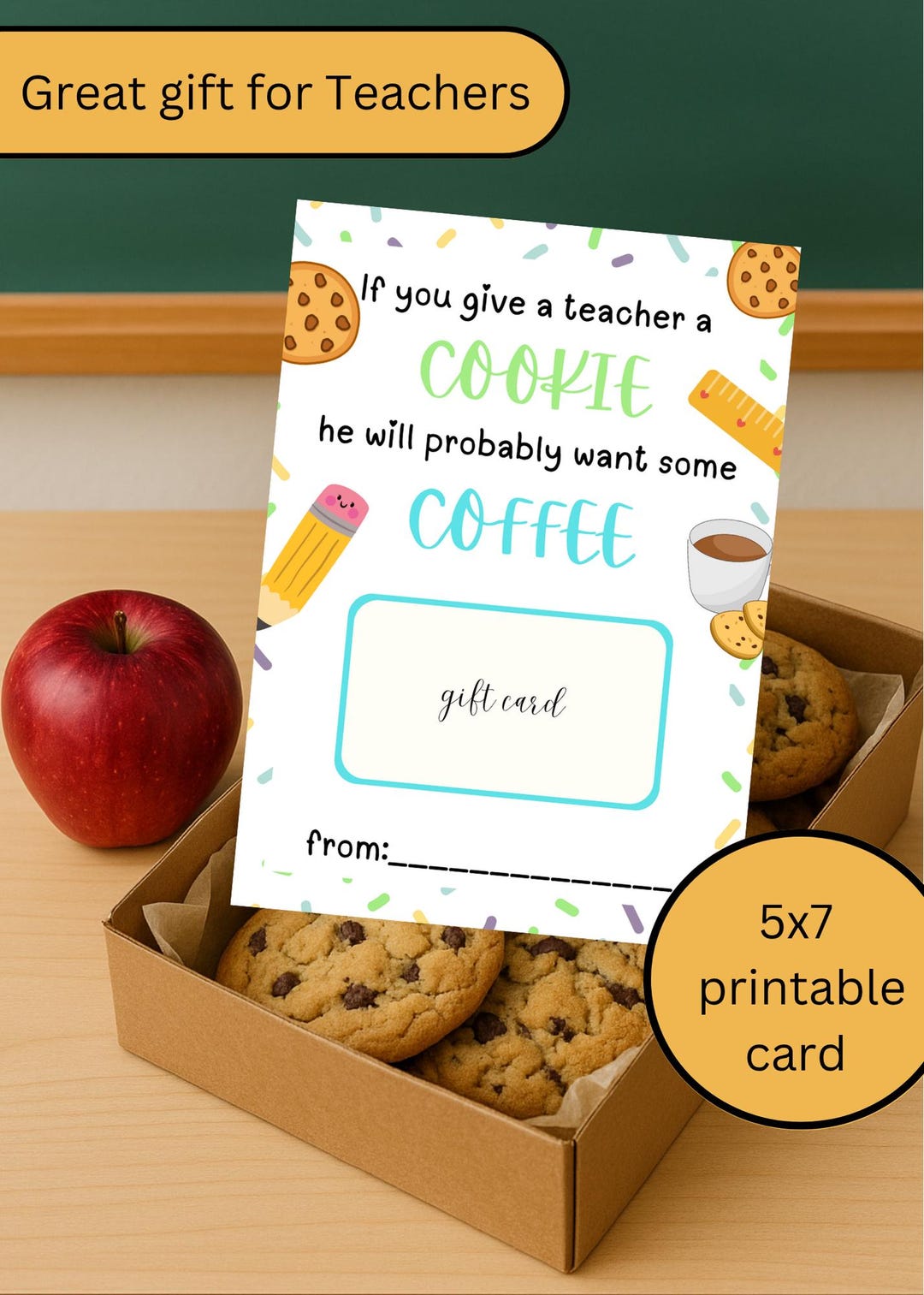 If You Give a Teacher a Cookie, Printable Teacher Gift, Coffee Gift ...