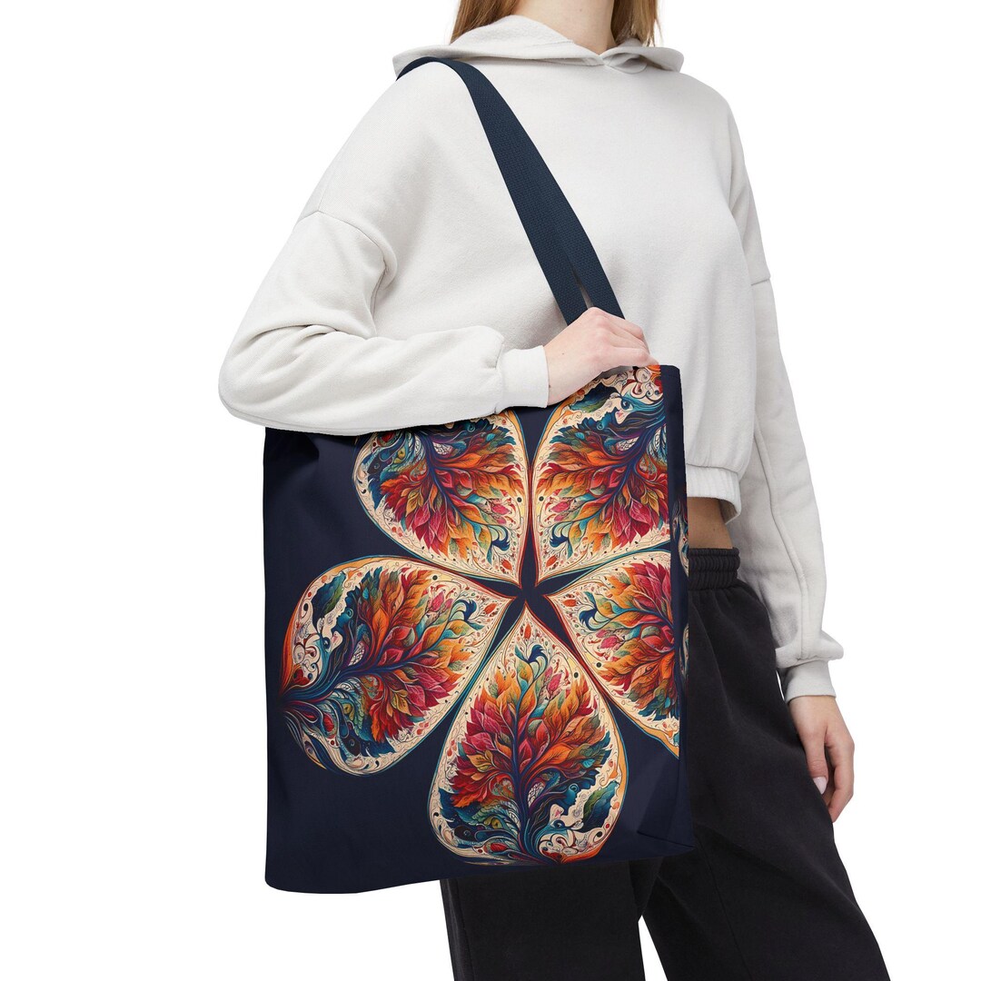 Floral Tree of Life Tote Bag: Colorful Psychedelic Art Carryall - Etsy