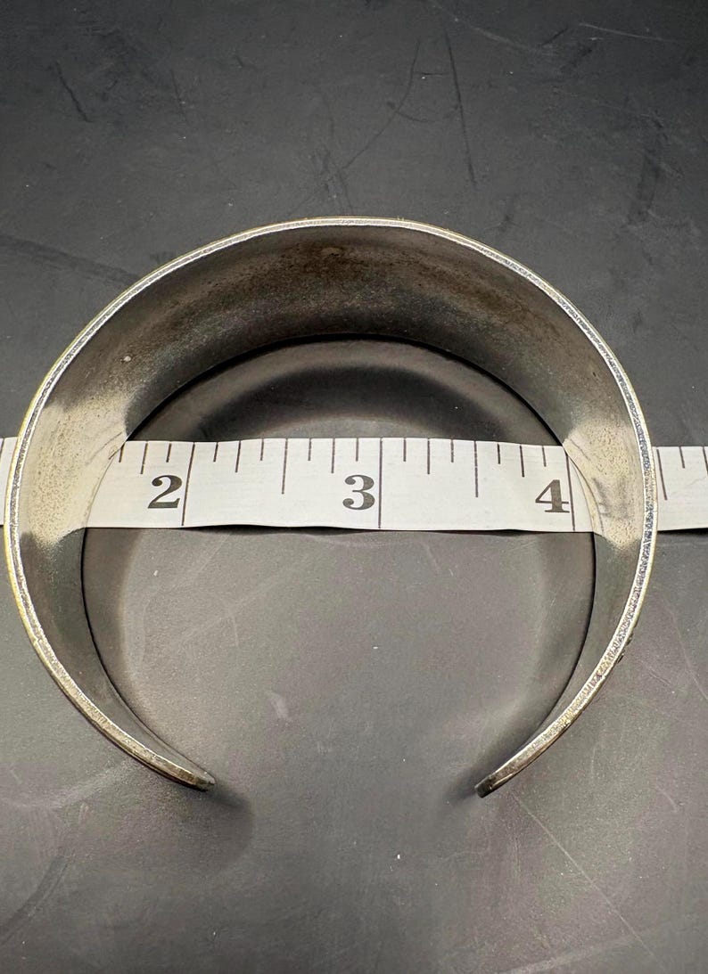 Vintage Chinese Symbol Silver Tone Cuff Bangle, Large Size, No ...