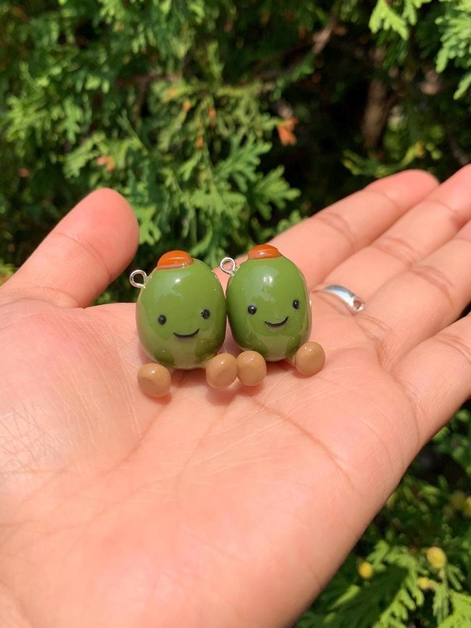 Olive Phone Charm: Handmade Polymer Clay Foodie Keychain - Etsy