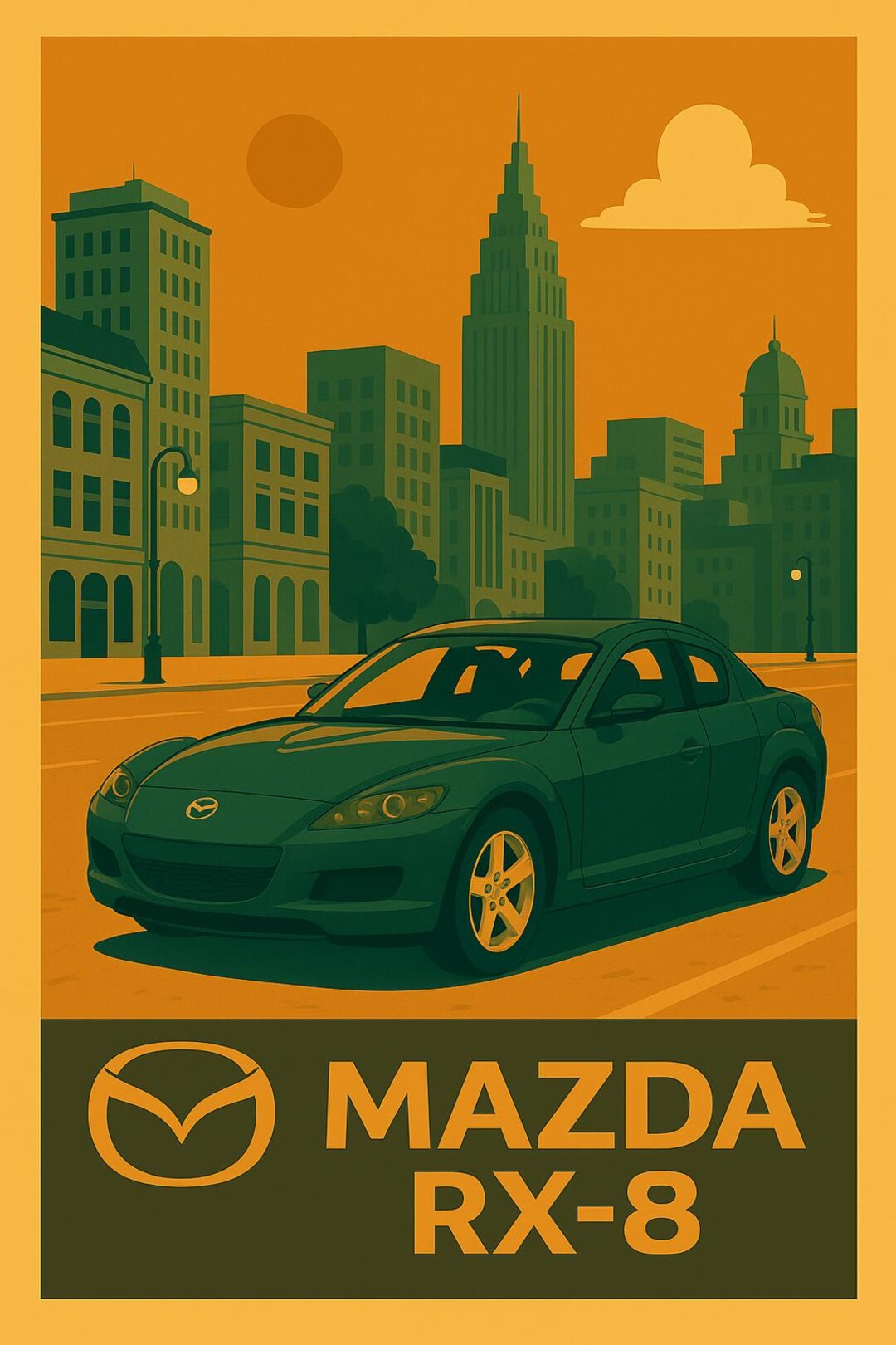 Mazda Rx-8 Retro Poster – JDM Car Art Print – Digital Download (high ...