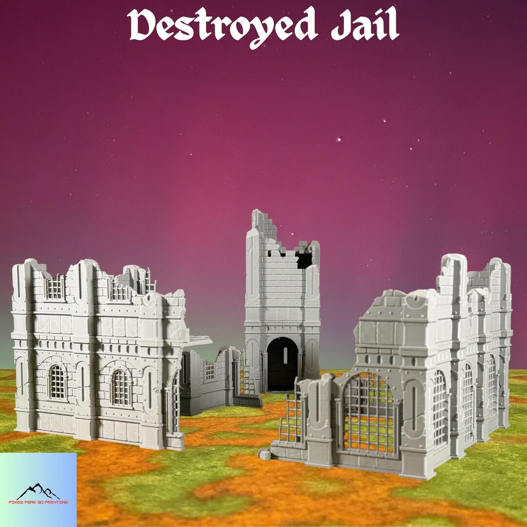 28mm Fantasy Ruined Jail Terrain Piece for Skirmish Fantasy and RPG ...