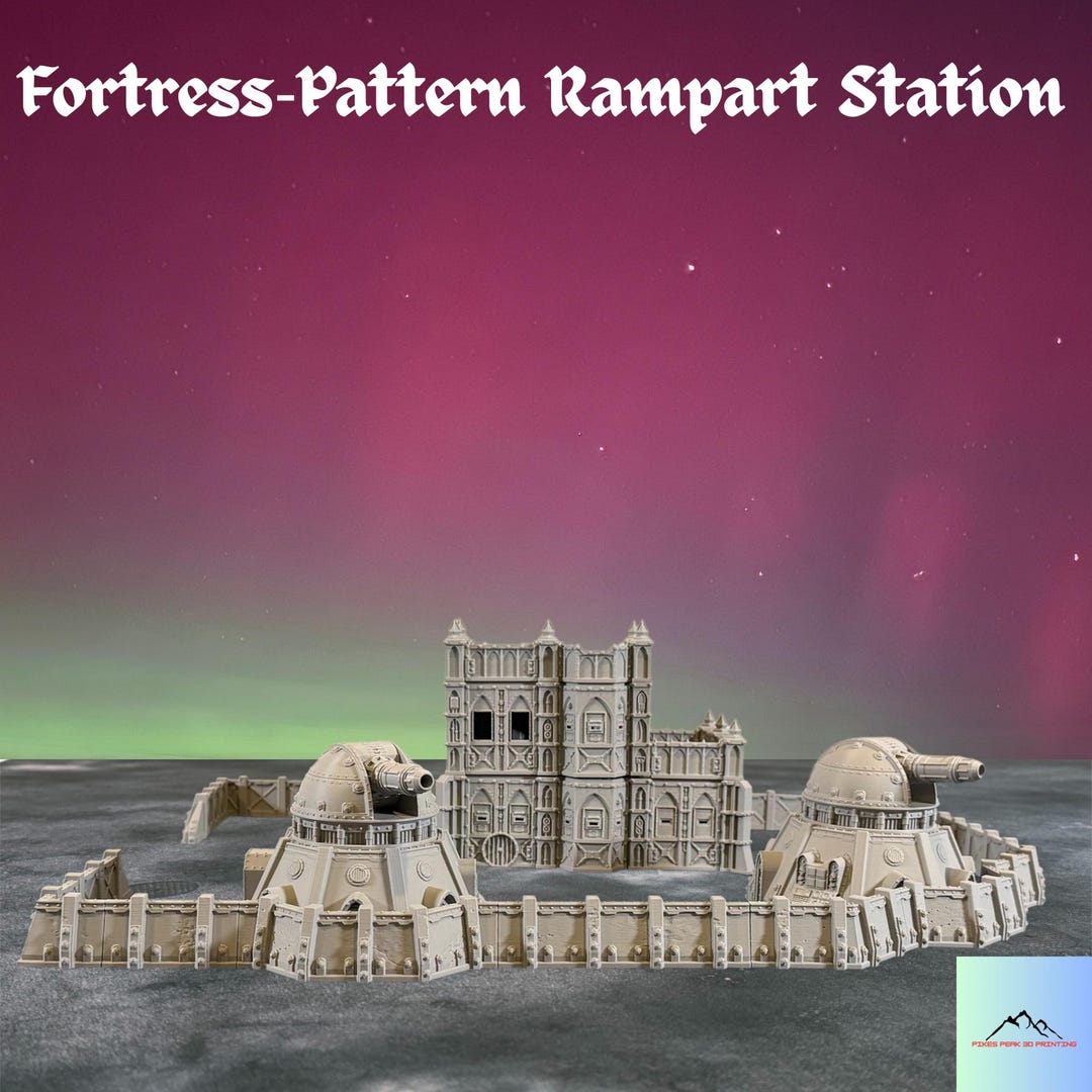 28mm Gothic Defensive Walls and Turrets With Barracks Grimdark Scenery ...