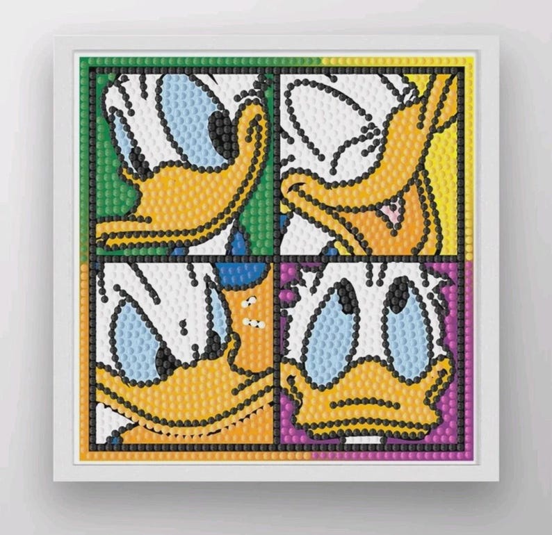 DIY Donald Duck Diamond Art Painting Kit: Fun Stitch Craft (15x17cm) - Etsy