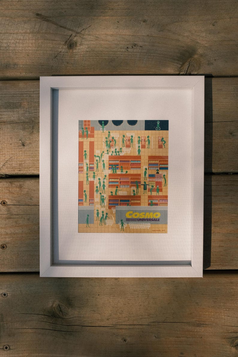 Cosmic Grocery Store Art Print – Whimsical Alien Illustration - Etsy