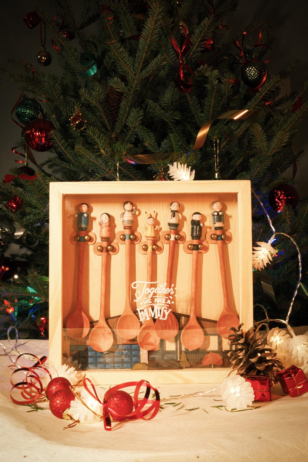 Custom Family Spoon Portrait – Hand-carved Wooden Spoons in Keepsake ...