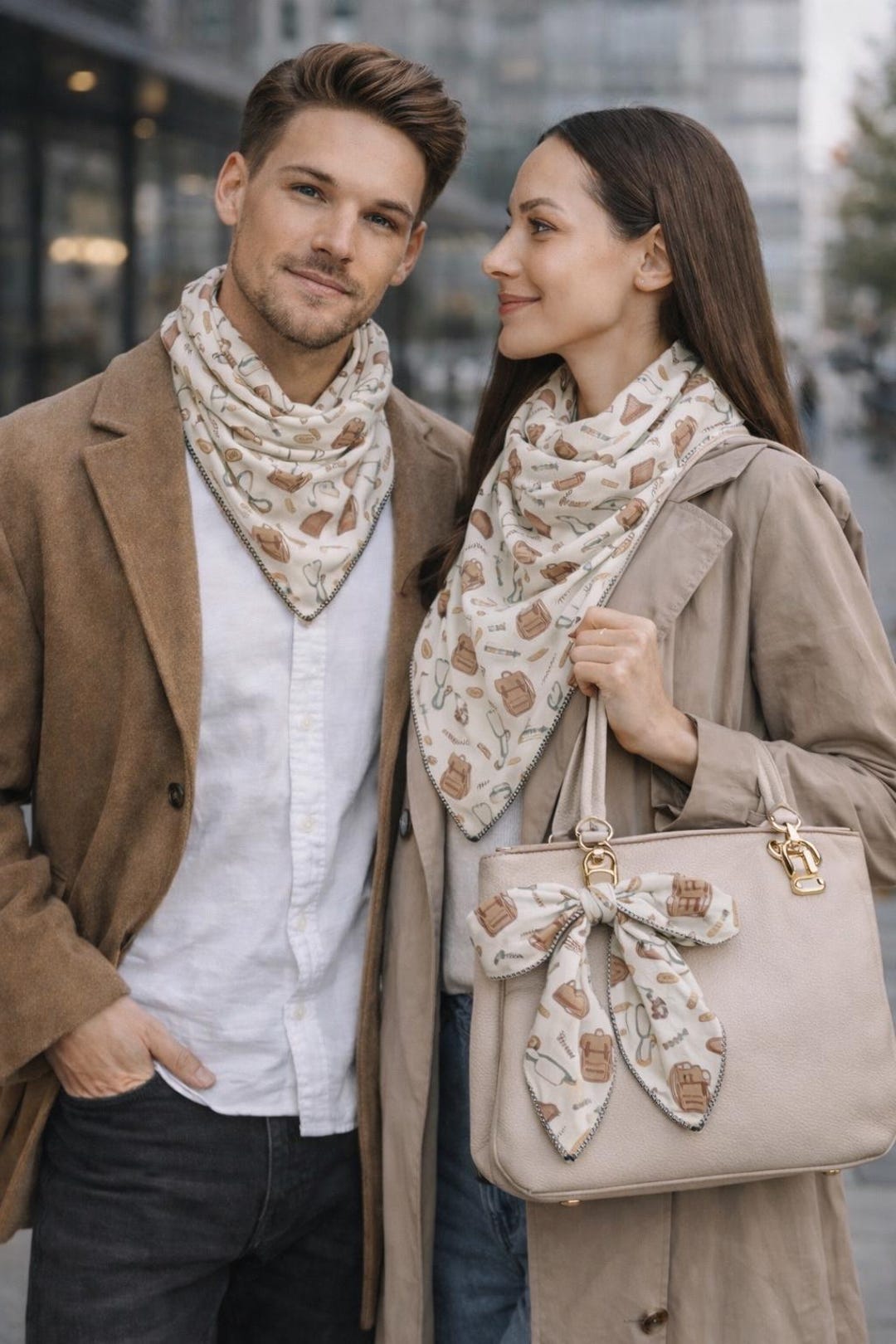 Medical Pattern Scarf | Vintage Nurse Print With Stethoscopes ...