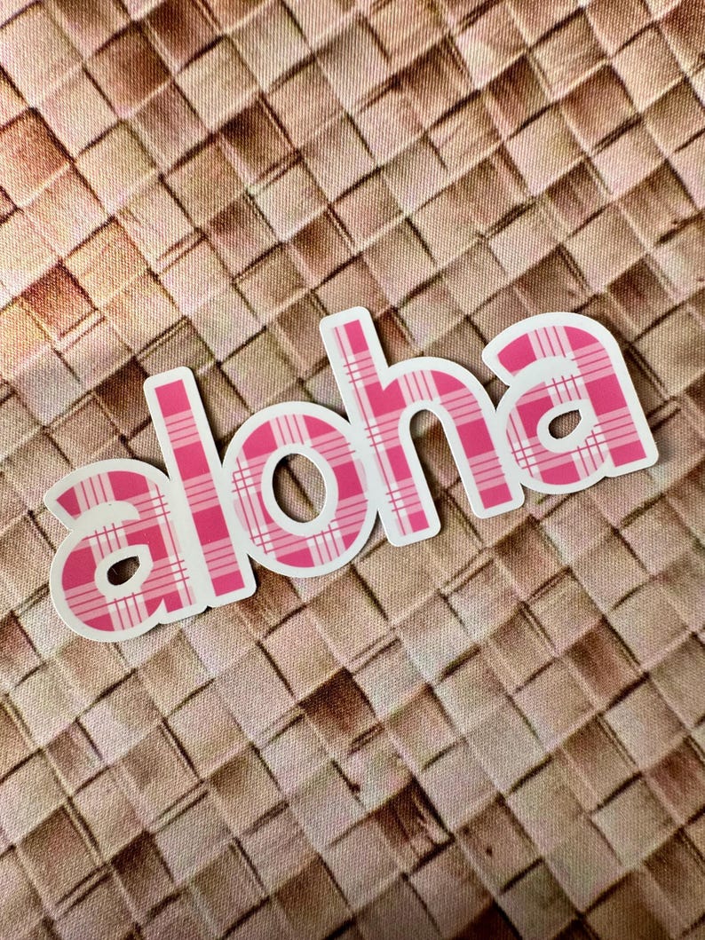 Aloha Palaka Vinyl Sticker: Waterproof Hawaiian Plaid Decal - Etsy