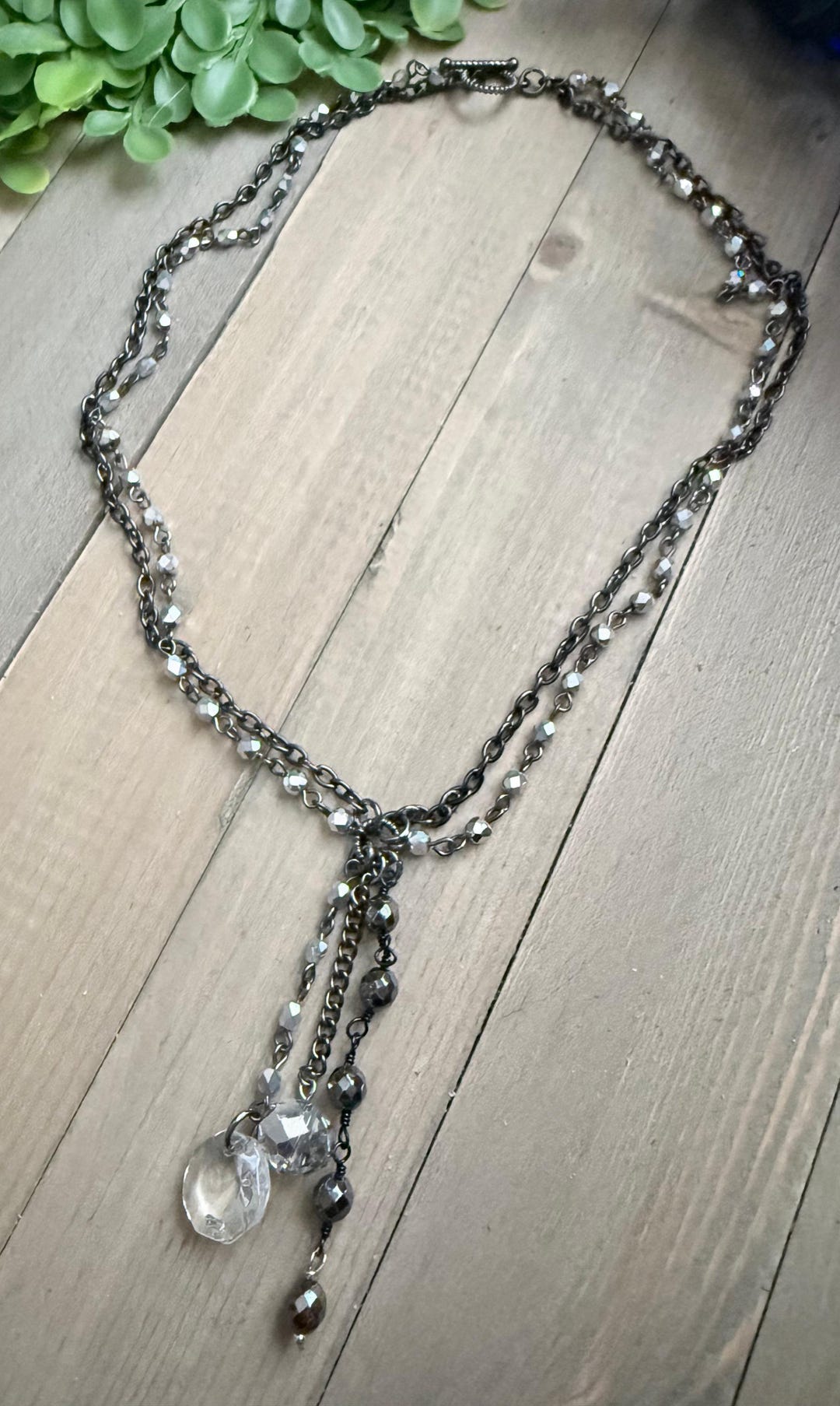 Long Beaded Grunge Style Lariat Necklace, Women’s Stackable Jewelry - Etsy