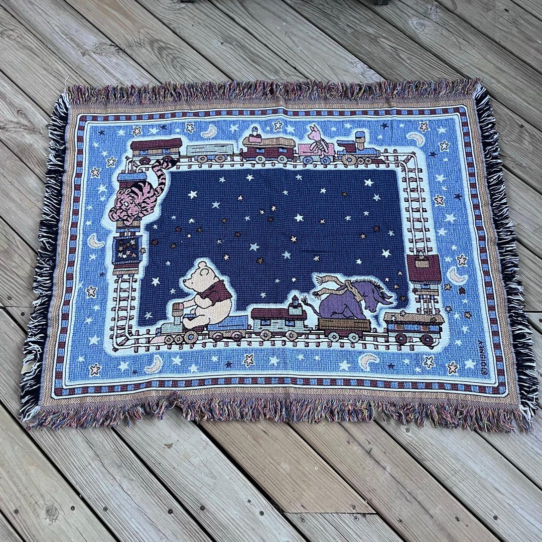 Goodwin Weavers Vintage Winnie the Pooh Train Baby Throw Blanket. NEW ...