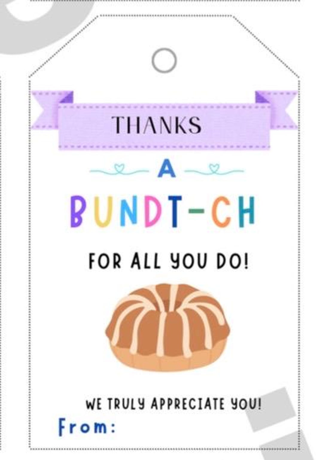 Teacher Appreciation Week Bundt Cake Gift Tags - Etsy