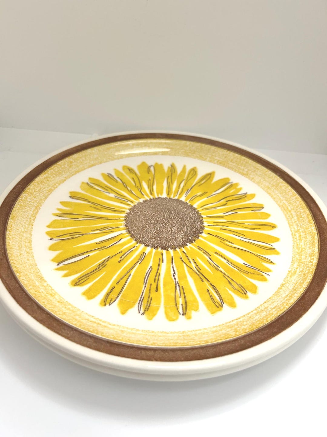 Vintage 1970s Sunflower Dinner Plates – Set of 2 Jamestown China ...