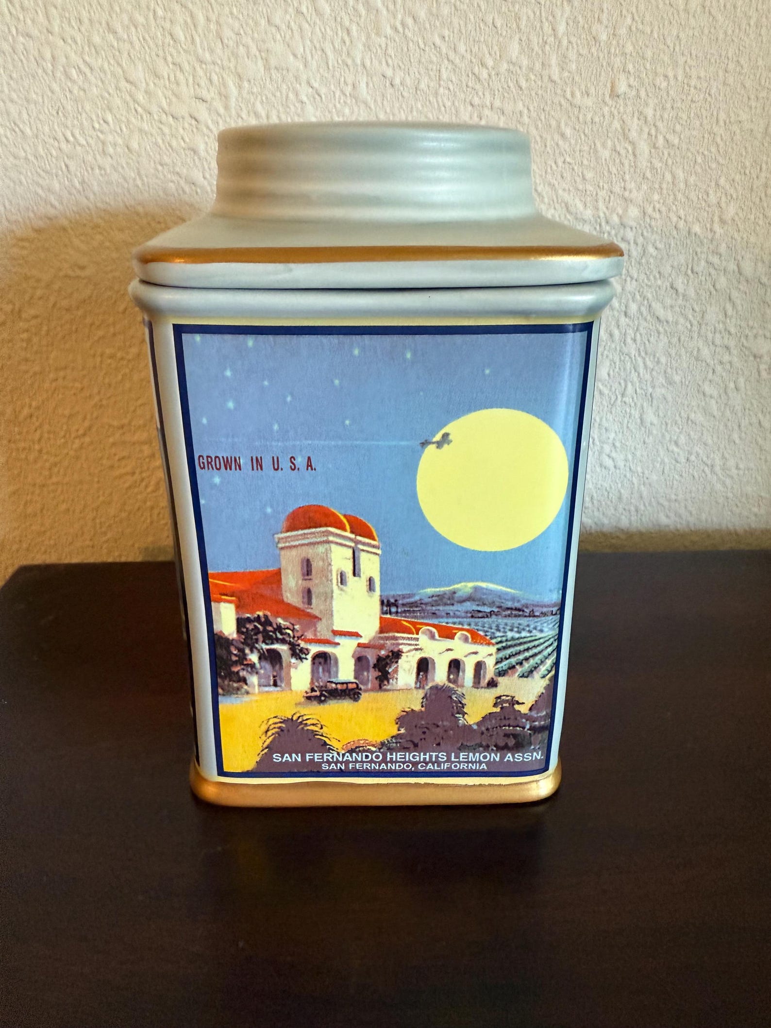 Vintage Oneida Ceramic Canister: Silver Moon Citrus Label, Farmhouse ...