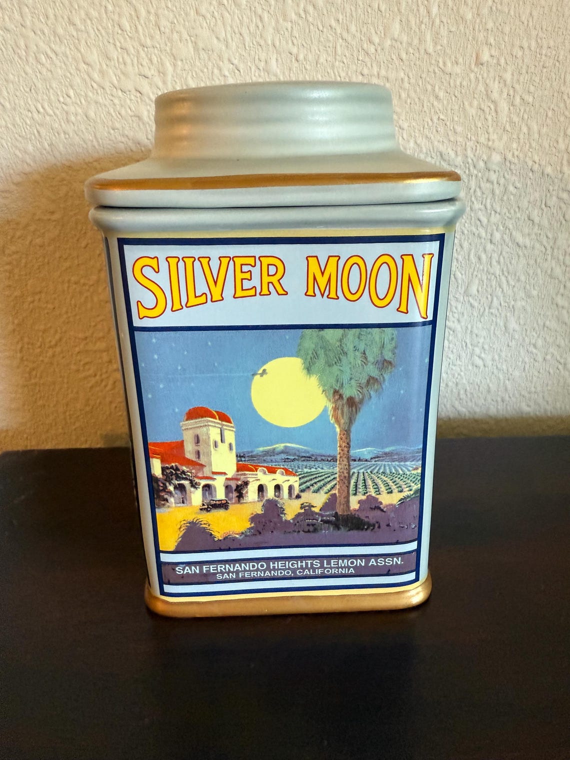 Vintage Oneida Ceramic Canister: Silver Moon Citrus Label, Farmhouse ...